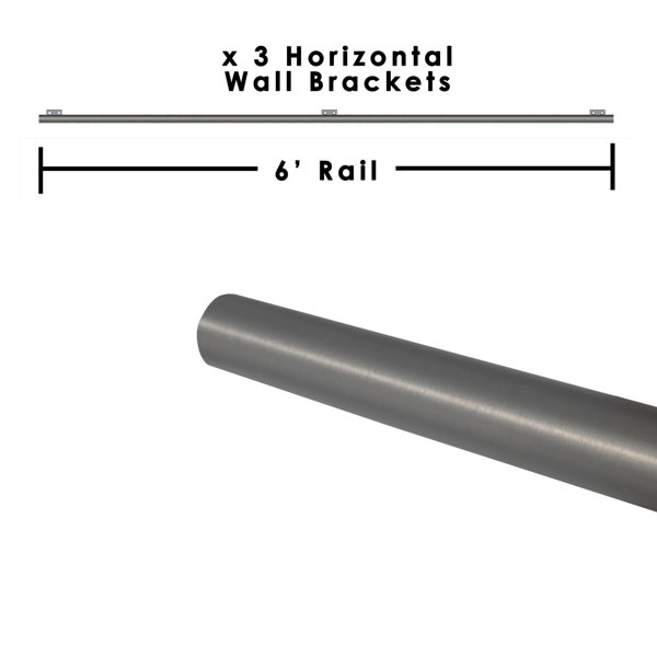 Quiet Glide 6' Ladder Rail Kit for Removable Ladder Quiet Glide System (Includes: Rail, Brackets ...